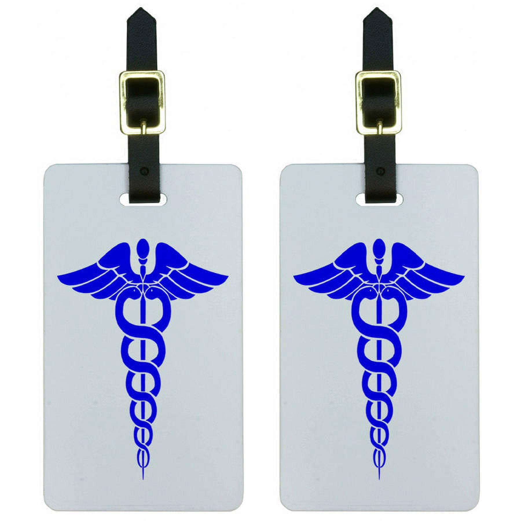 Caduceus Medical Symbol Blue Doctor MD RN EMT Luggage Tags ID, Set of 2 ...