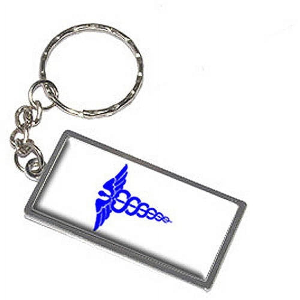 Caduceus Medical Symbol Blue Doctor Md Rn Emt Keychain Key Chain Ring ...