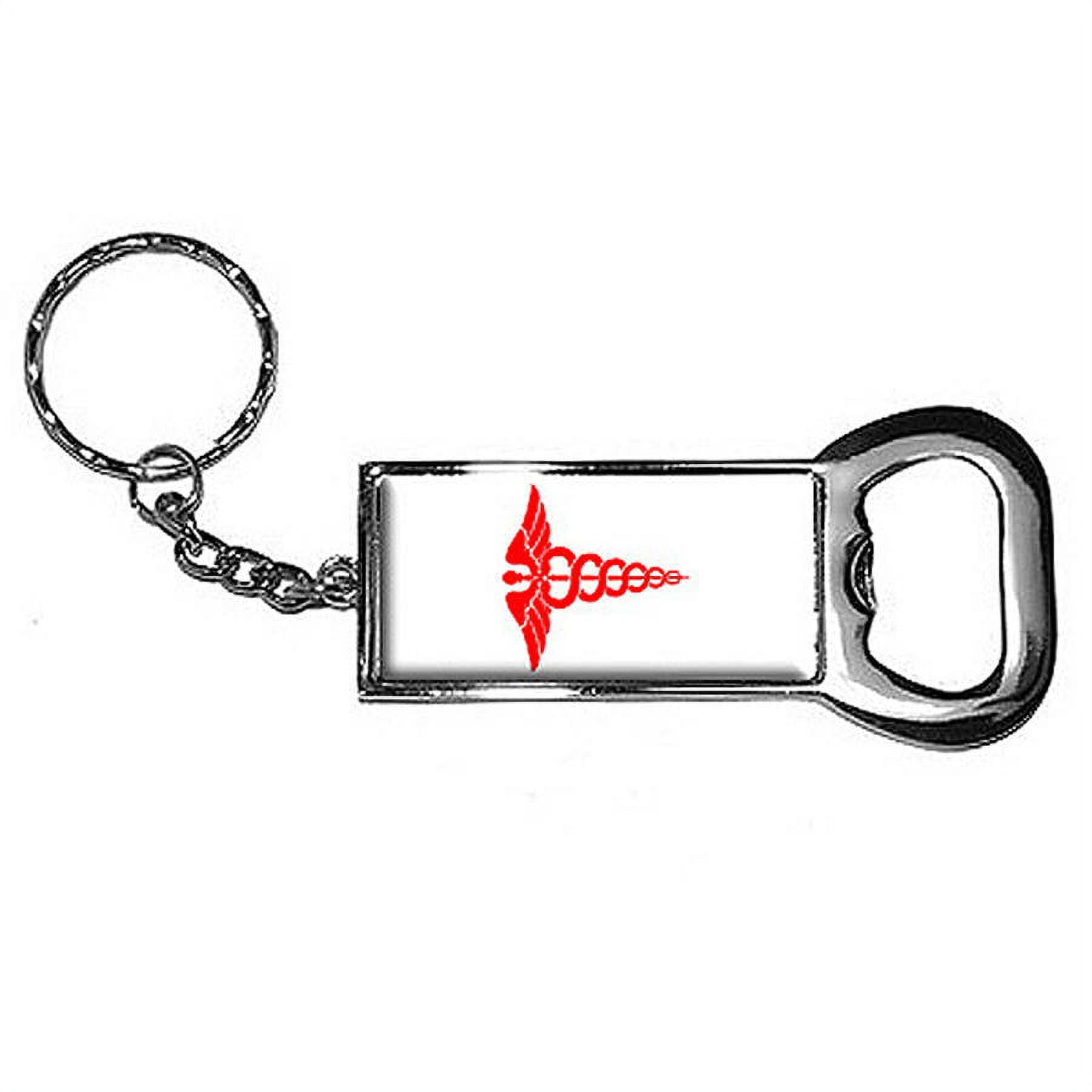Caduceus Medical Symbol Red Doctor Md Rn Emt Keychain Key Chain Ring ...