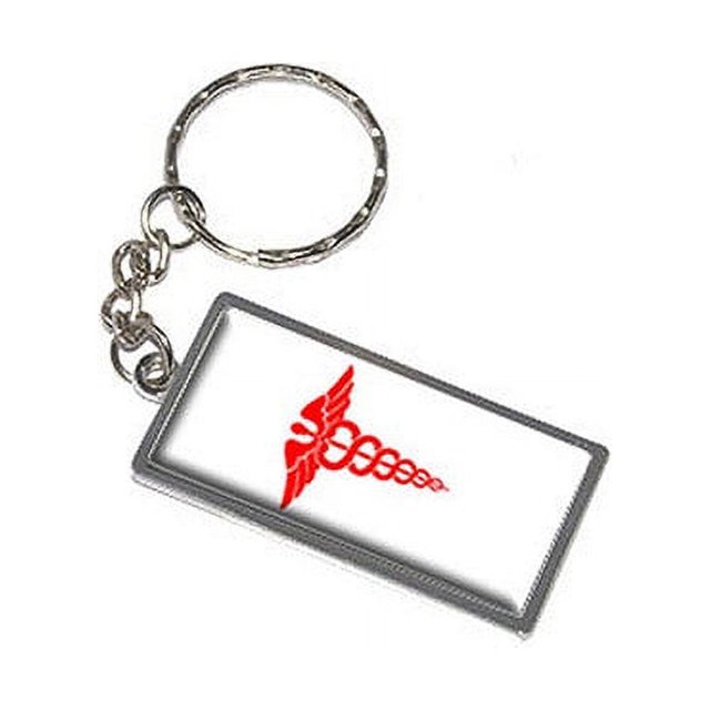 Caduceus Medical Symbol Red Doctor Md Rn Emt Keychain Key Chain Ring ...