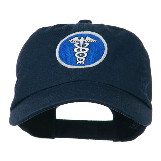 Caduceus Medicine Symbol Embroidered Cap - Navy OSFM - Walmart.com