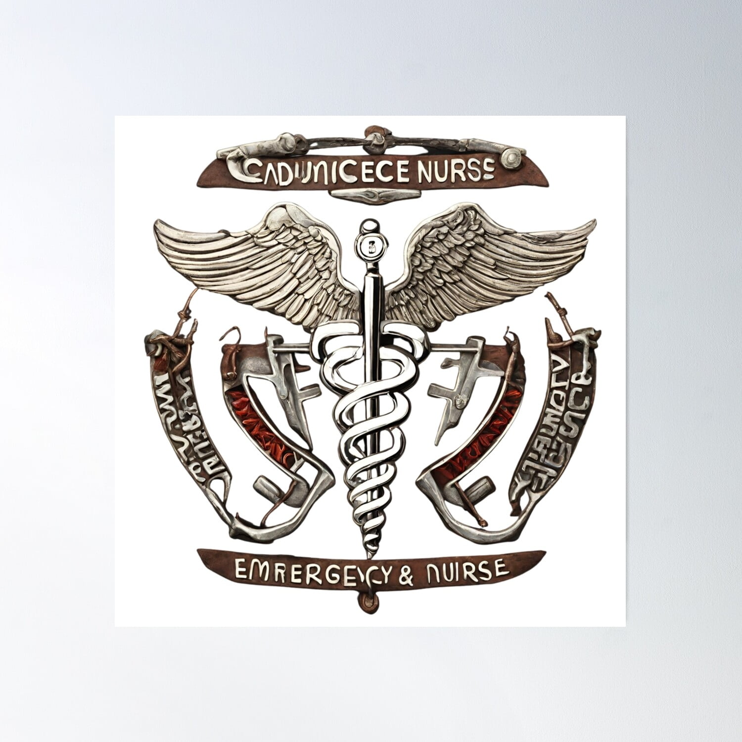 Caduceus Poster Wall Art, Modern Wall Decor, 30x30 UNFRAMED - Walmart.com