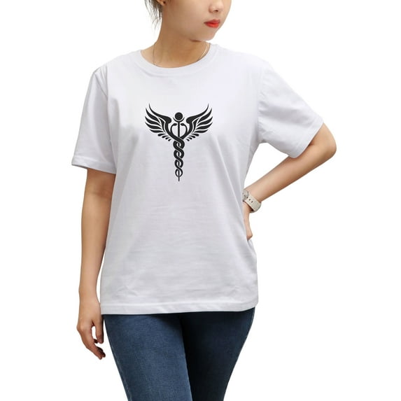 Caduceus Printed 100% Cotton Short Sleeves Tee Shirt WTS_17 L - Walmart.com