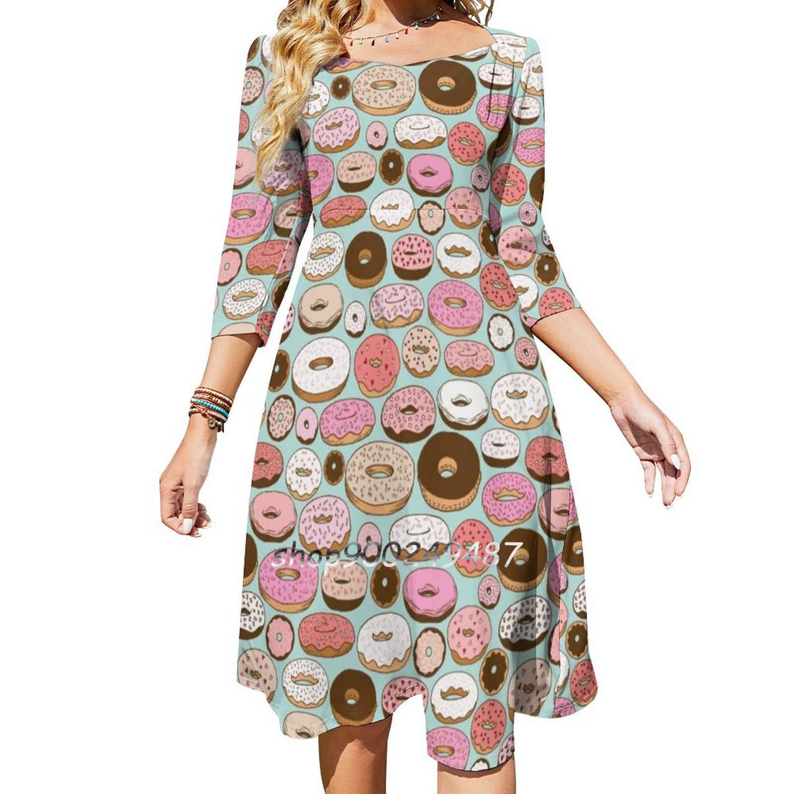 Caduceus'S Green Beetle Breastplate Square Neck Dress Cute Loose Print ...