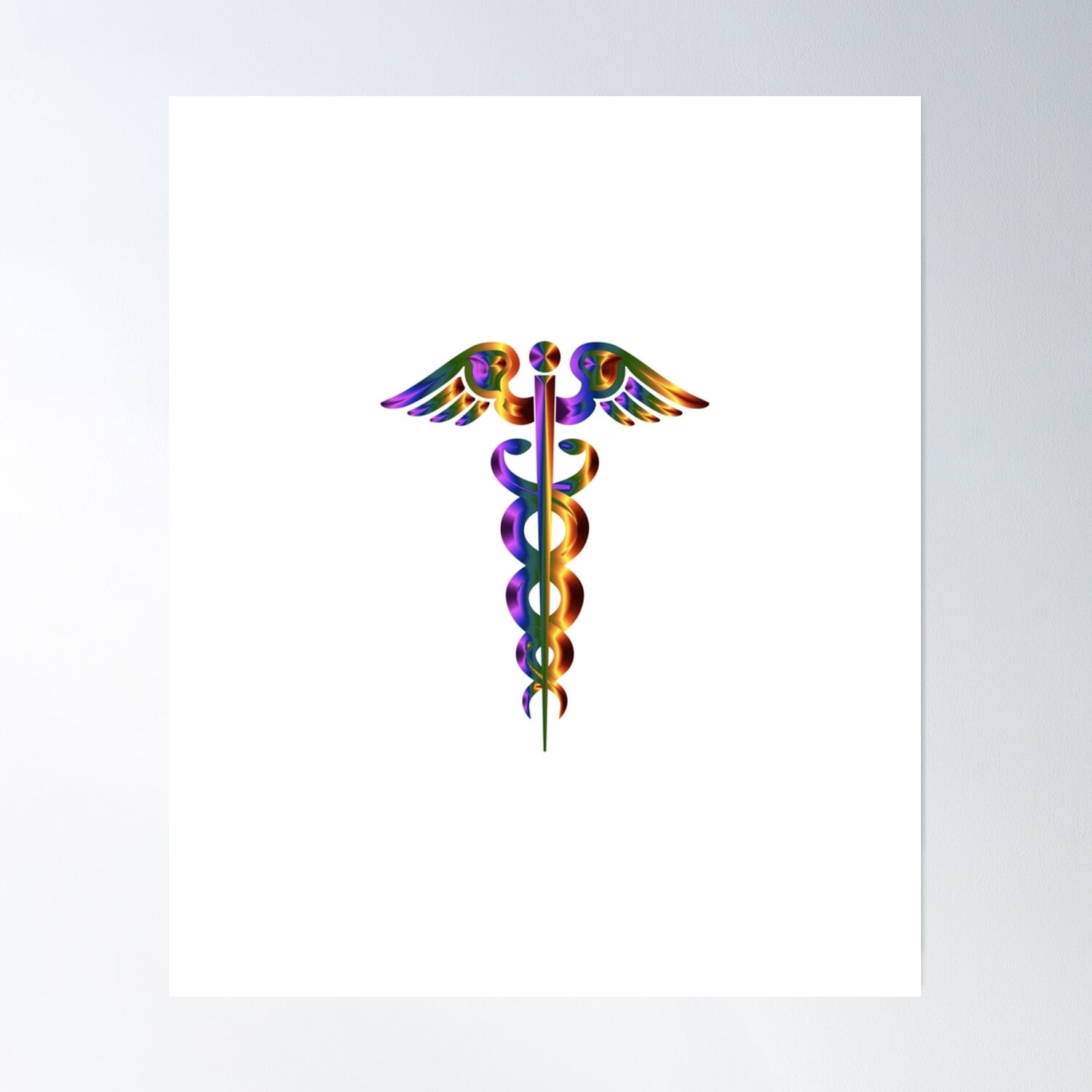 Caduceus Star Of Life, Medical Staff Poster Wall Art, Modern Wall Decor ...