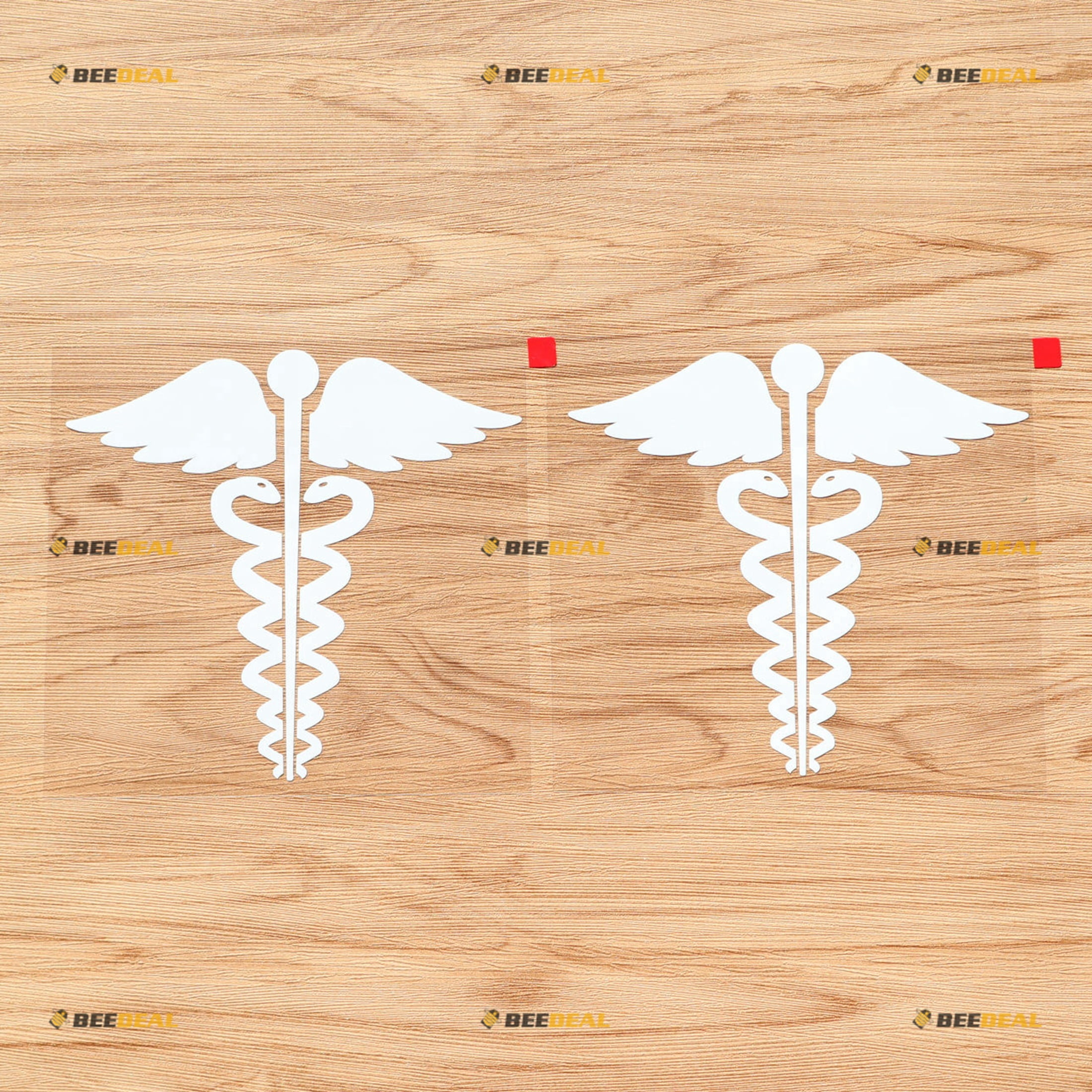 Caduceus Symbol EMT Medical Vinyl Decal Sticker - 2 Pack White, 6 ...