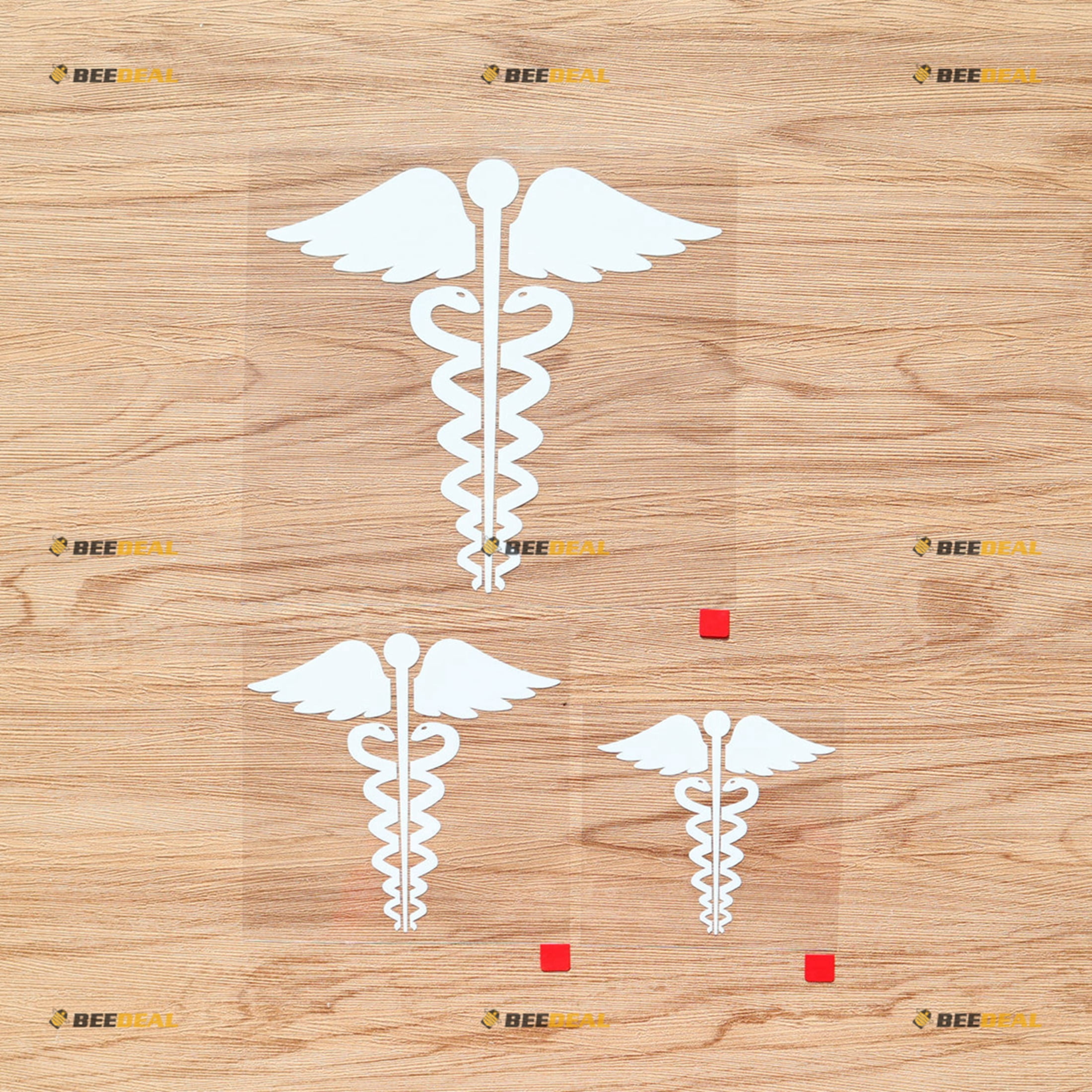 Caduceus Symbol EMT Medical Vinyl Decal Sticker - 3 Pack White, 3 ...