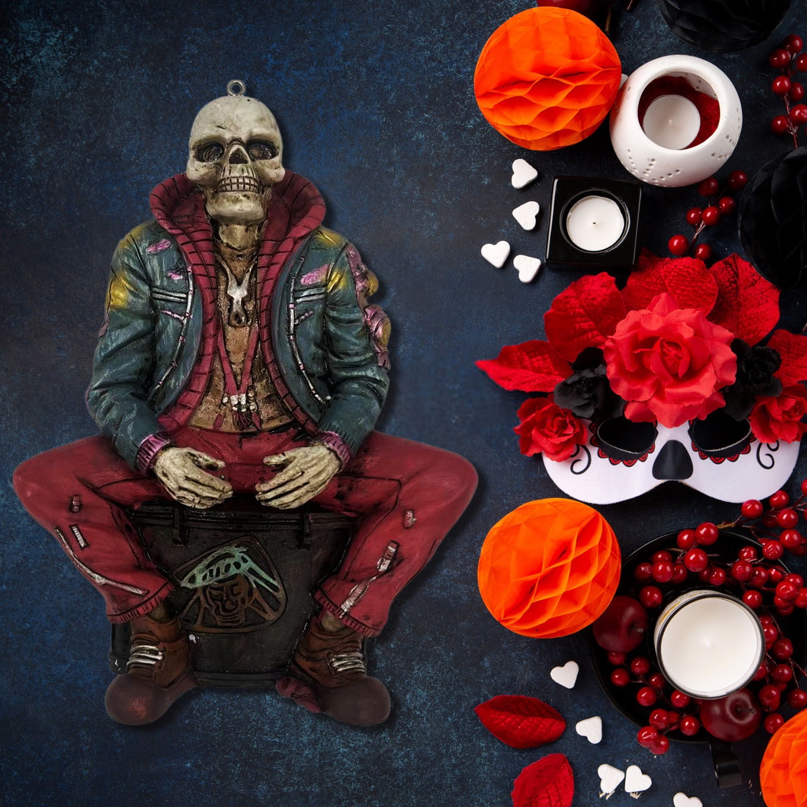 Caeoweyj Funny Skeleton Statue Skeleton Rock Band Figurines Unique ...