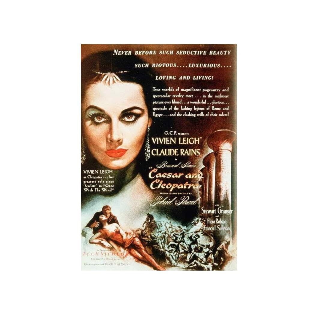 Caesar and Cleopatra Claude Rains Vivien Leigh Movie Film Poster ...