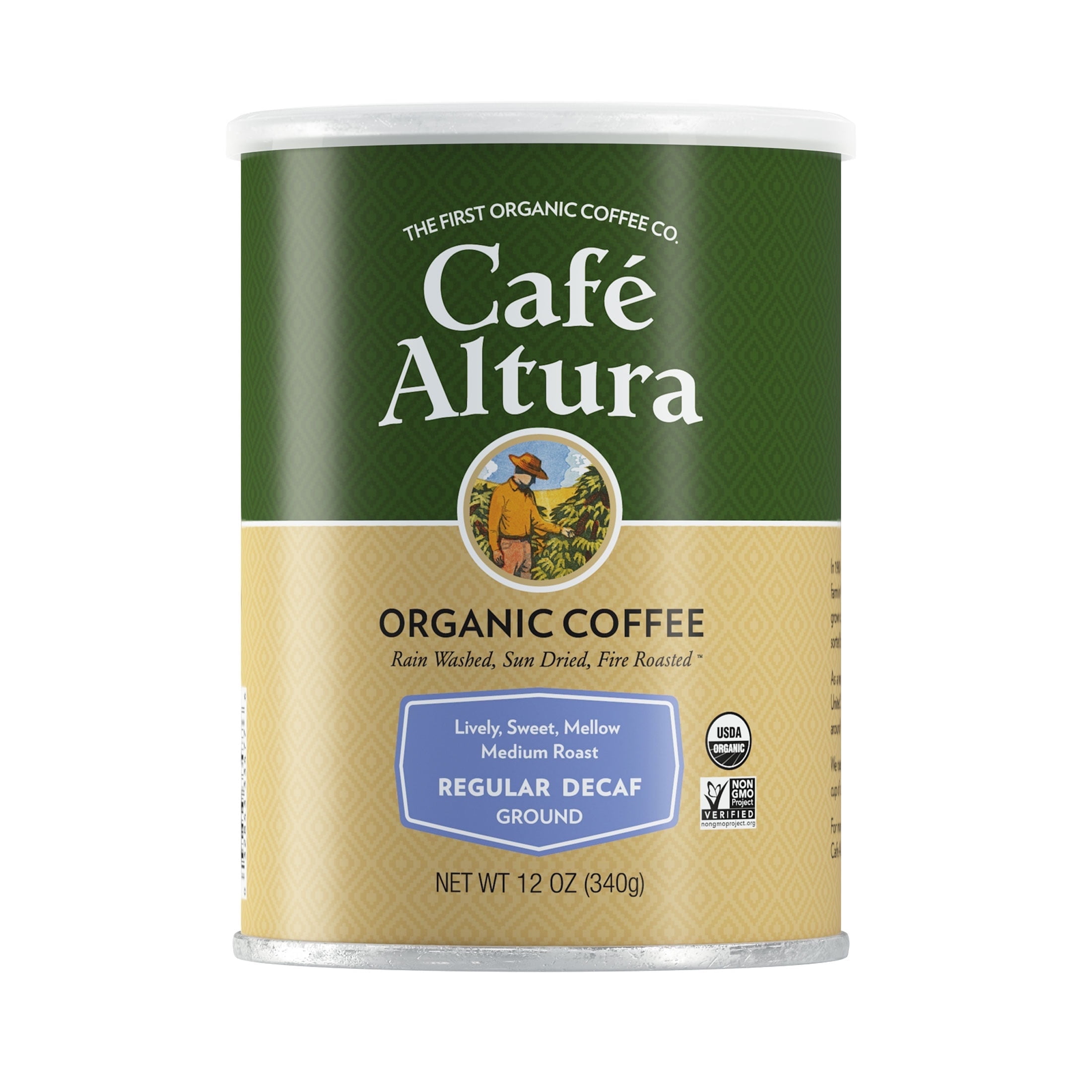 Café Altura, Decaf Regular Roast, Medium Roast, Organic Ground Coffee ...