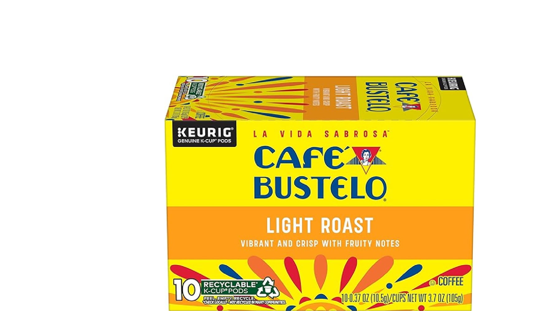 Café Bustelo, Light Roast Coffee, 10 Ct K-Cup Pods, Vibrant & Fruity ...