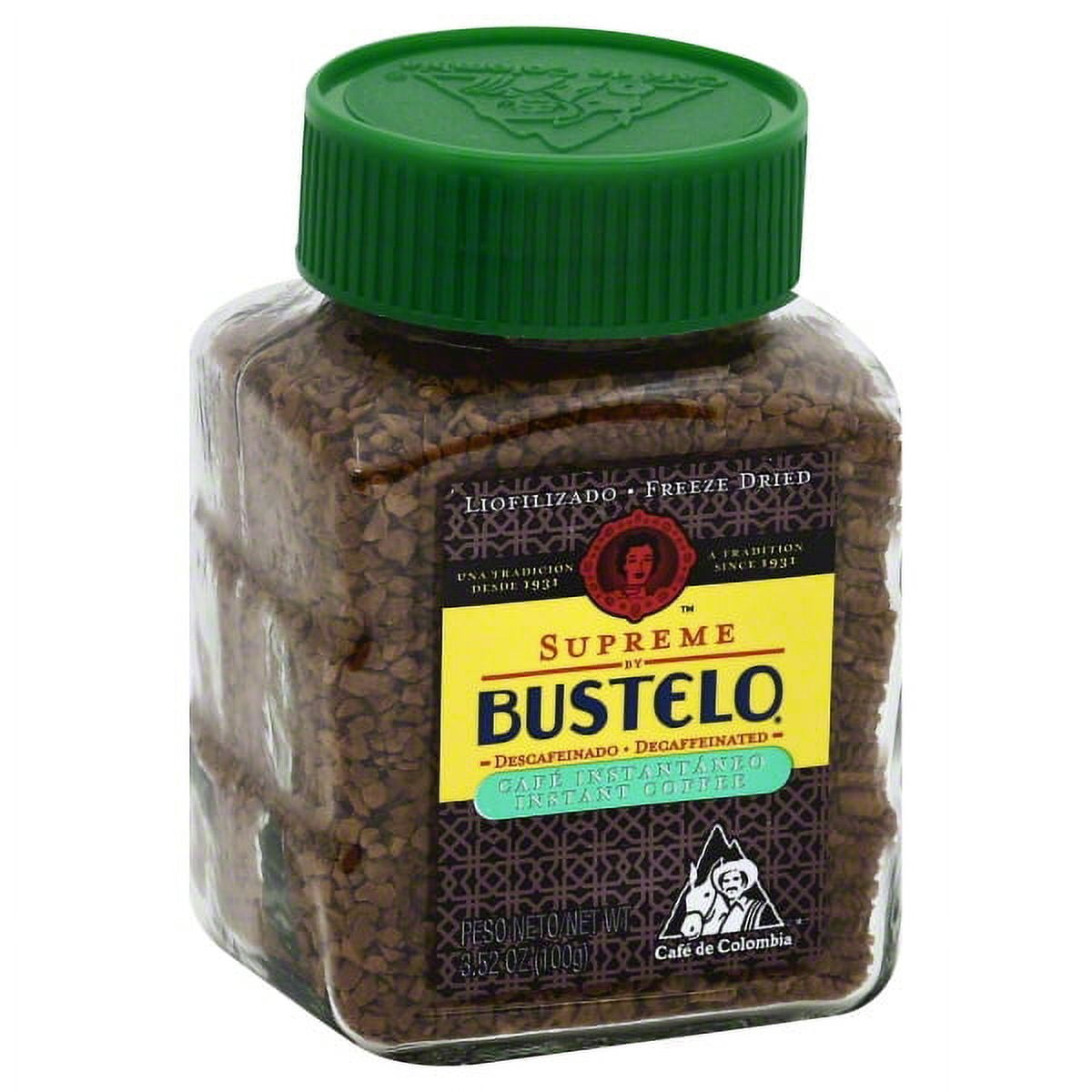 Café Bustelo Supreme Decaffeinated Instant Coffee, 3.52 oz Jar ...