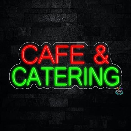 Café & Catering LED Neon Sign 24"L x 10"H #32117 - Walmart.com