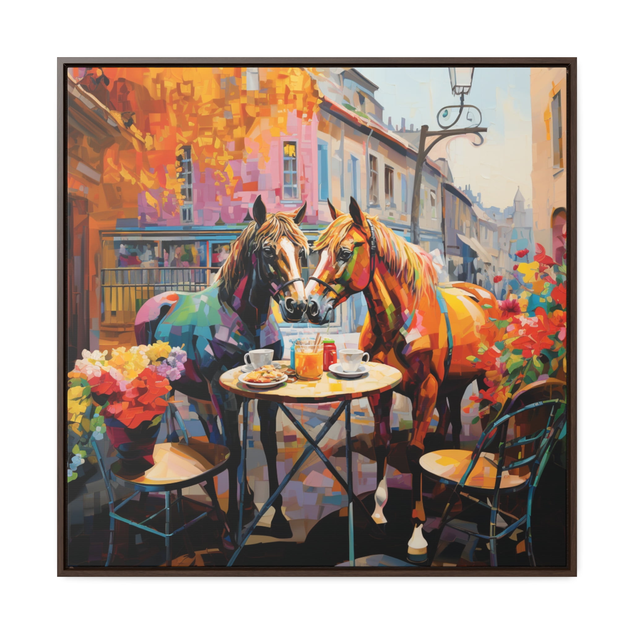 Café Cheval - Horses having coffee - Walmart.com