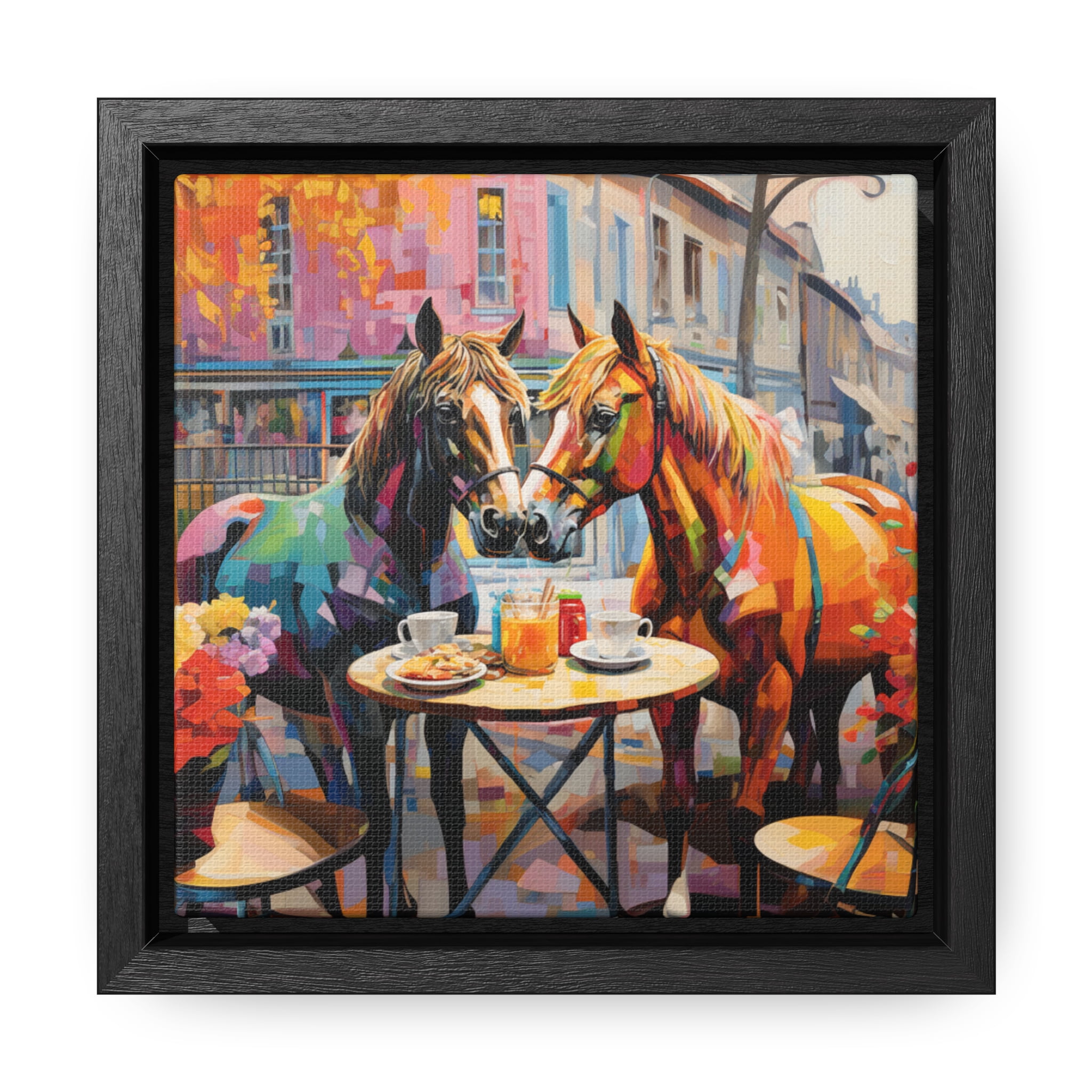 Café Cheval - Horses having coffee - Walmart.com