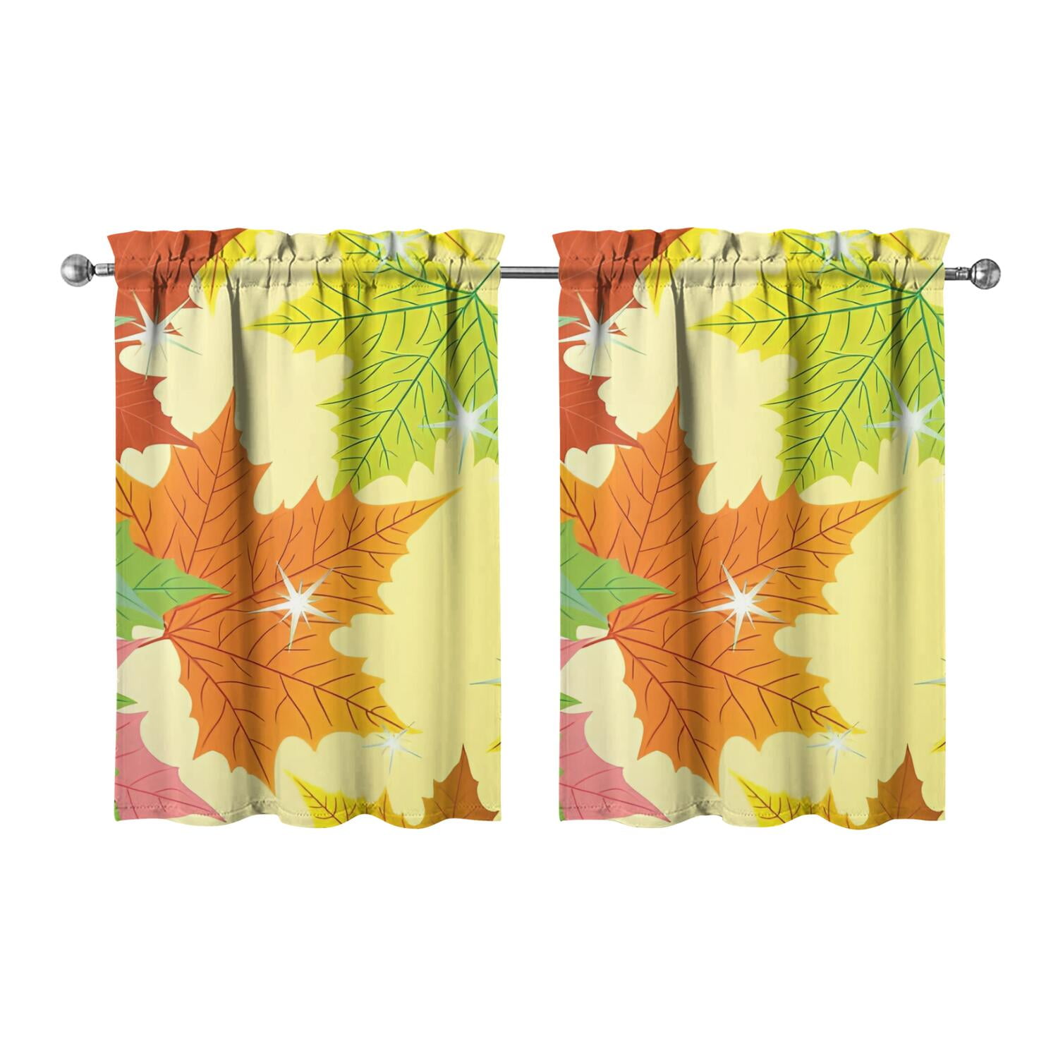 Caf Curtains Fall Harvest Pumpkin Sunflower Thanksgiving Rustic Golden ...