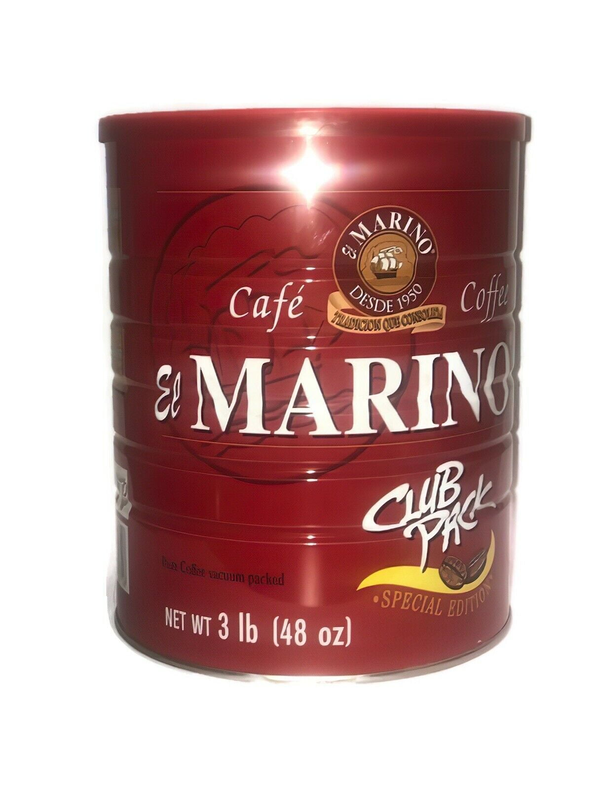 Café El Marino Traditional Ground Coffee, 100% Pure, Medium Roast, 48 ...