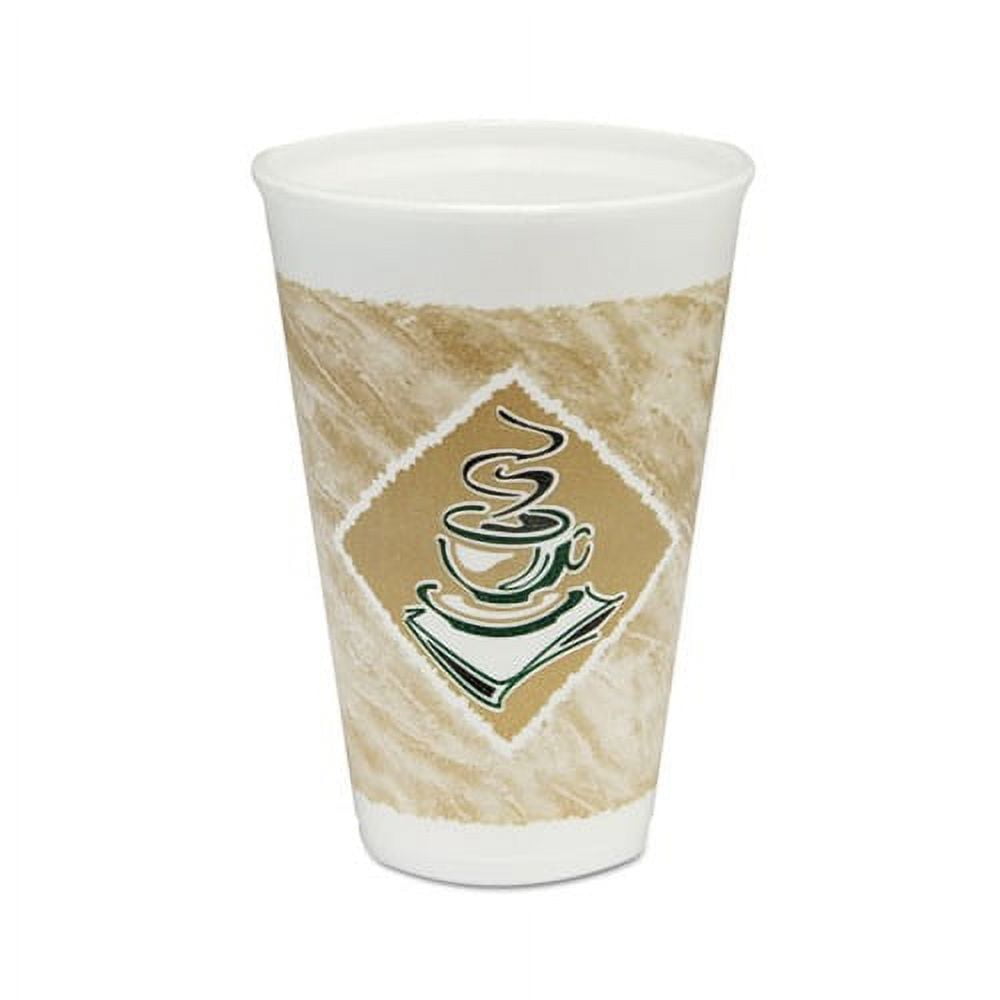 Caf G Foam Hot/Cold Cups 16 oz, White with Brown and Green, 1000/Carton ...
