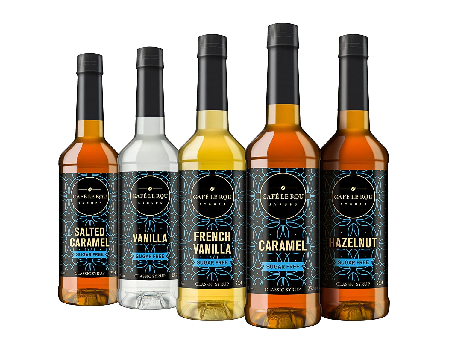 Café Le Rou Coffee Syrup Sugar Free Variety 25.4oz Vanilla, French ...