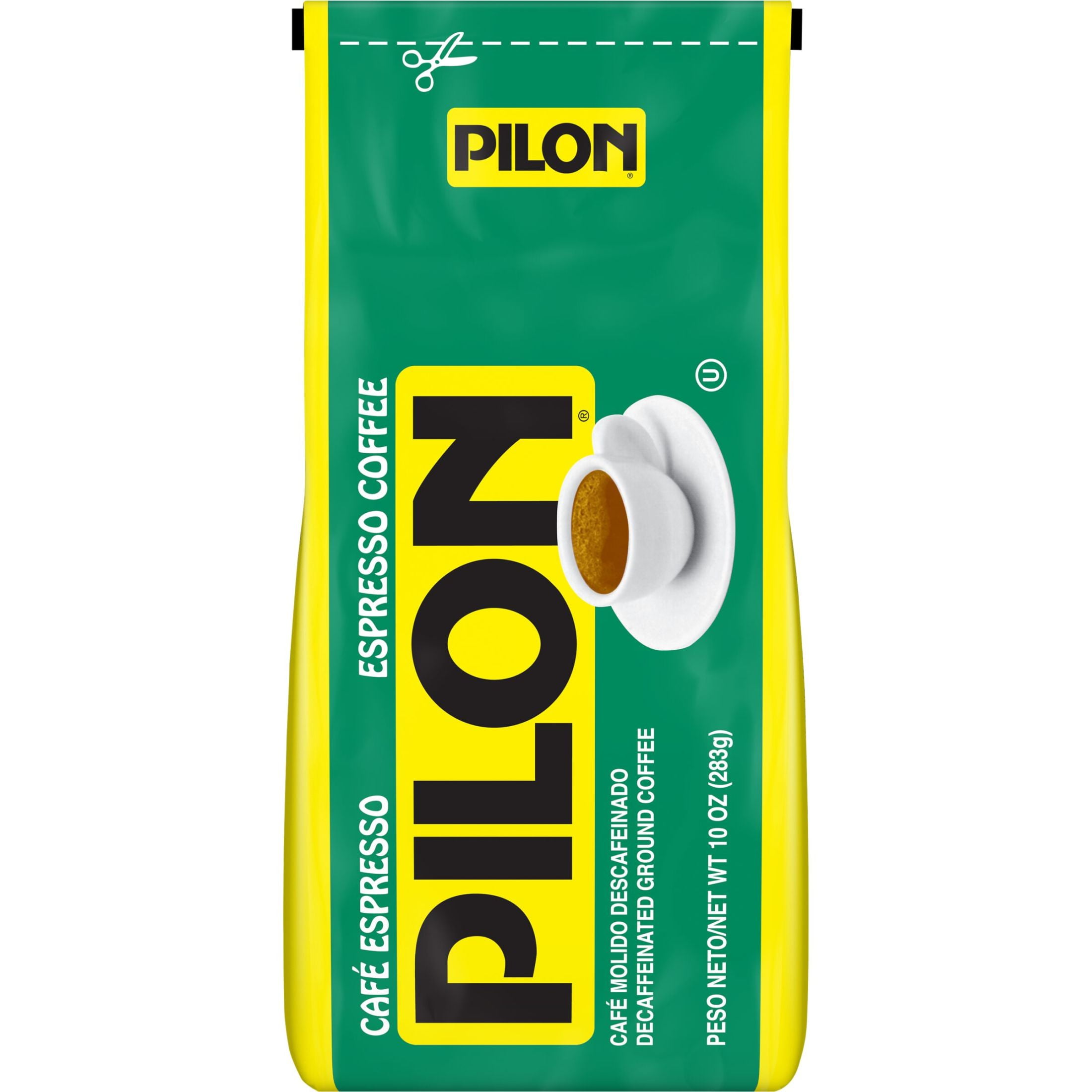 Café Pilon Dark Roast Decaffeinated Espresso Ground Coffee, 10-Ounce ...