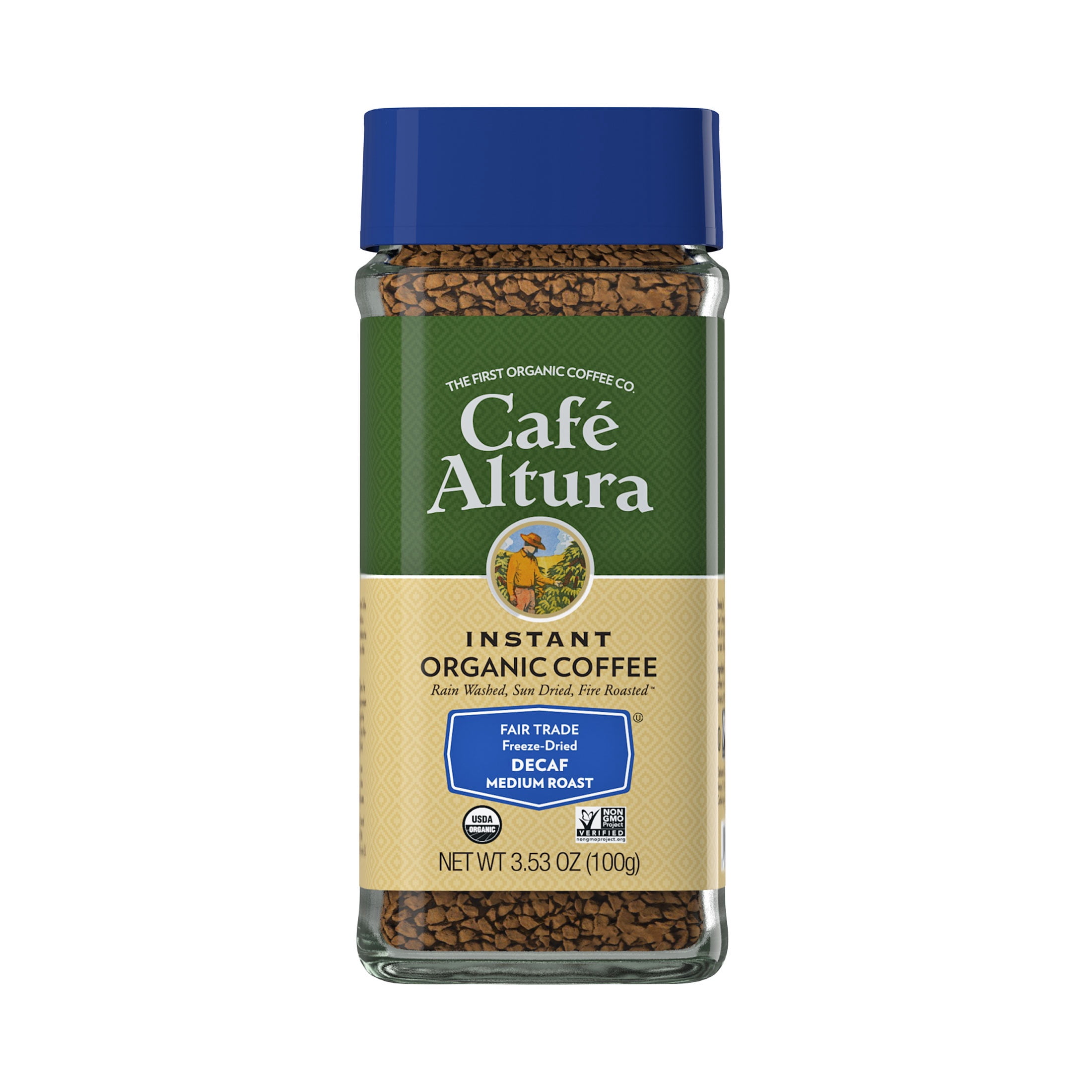Cafe Altura Decaf Freeze Dried Instant Organic Coffee, 3.53 oz Jar ...