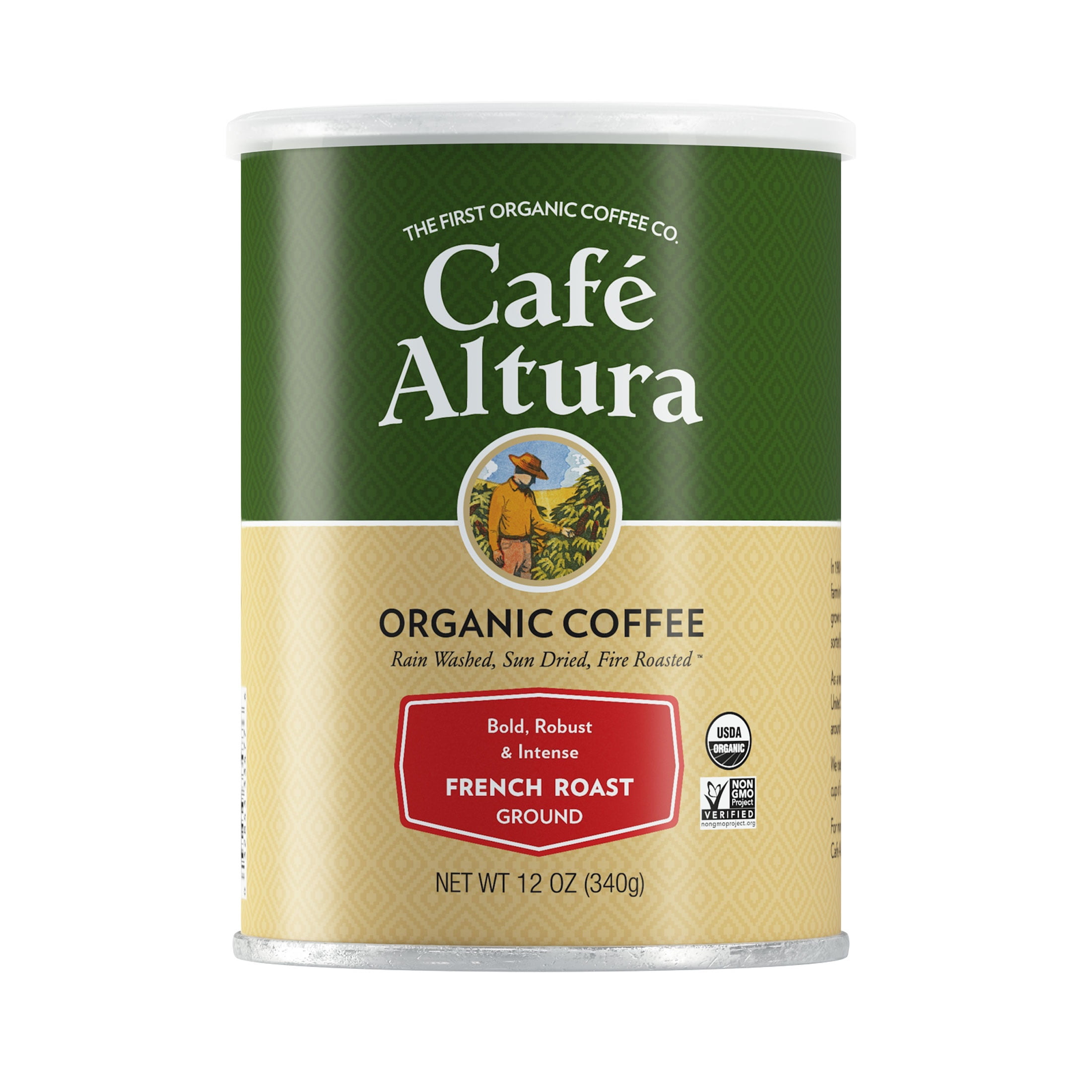 Cafe Altura Ground Organic Coffee, French Roast, 12 oz Can (Pack of 3 ...