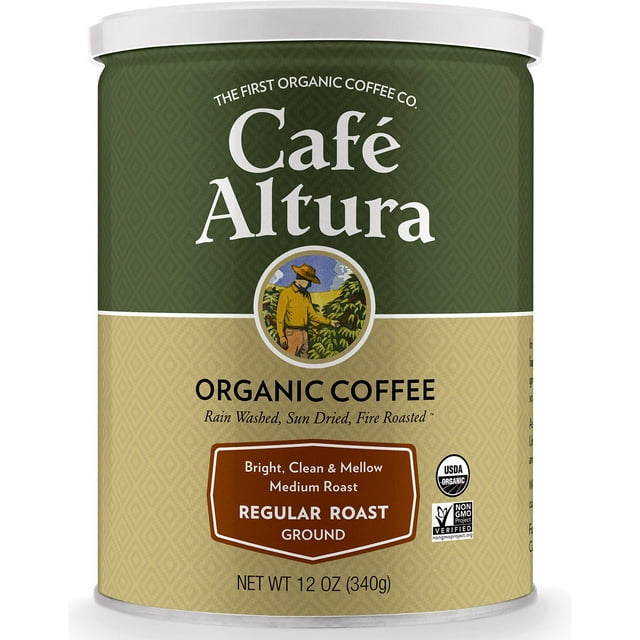 Cafe Altura Ground Organic Coffee, Regular Roast, 12 Ounce (Pack of 3 ...