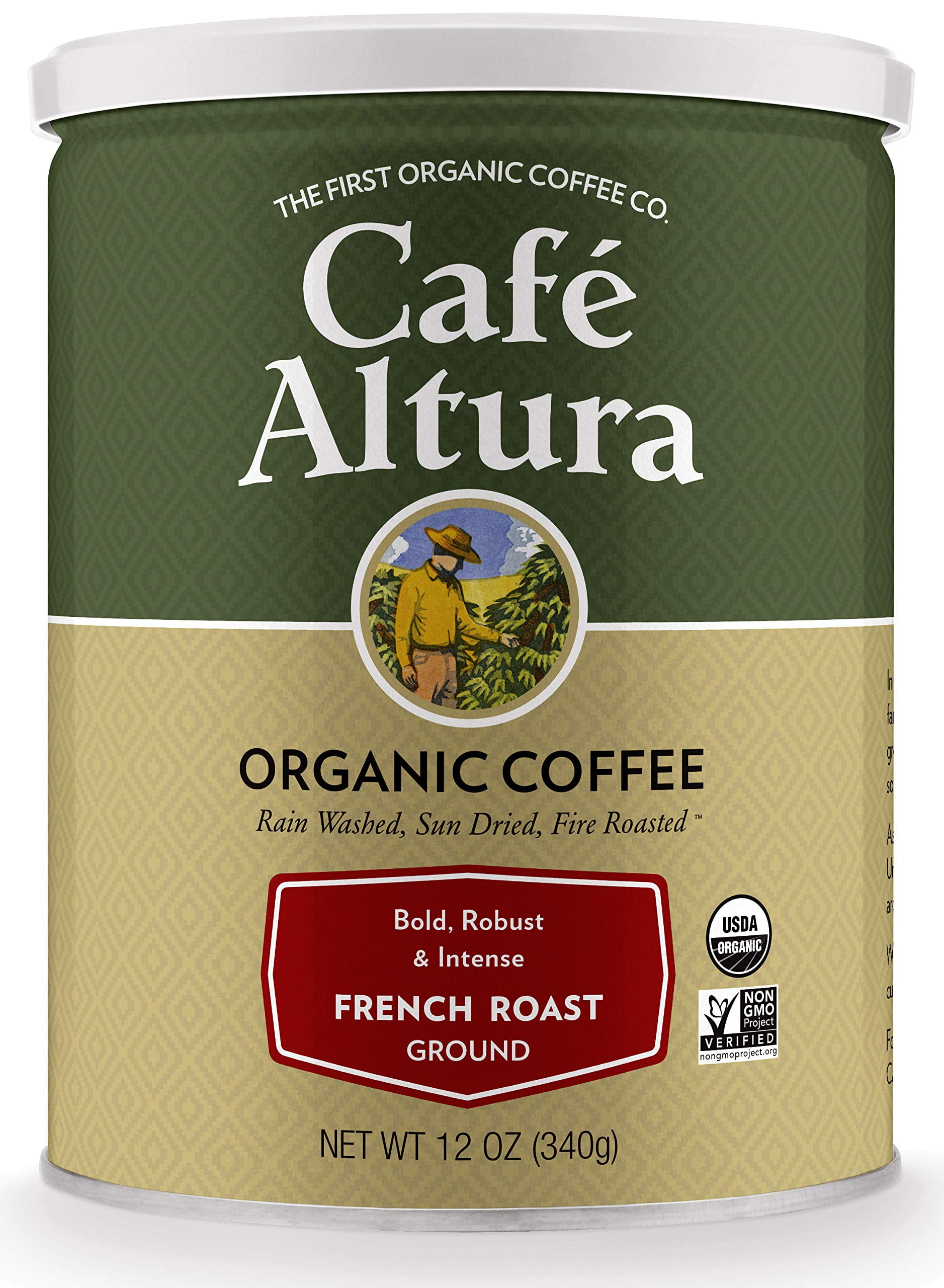 Cafe Altura Organic Coffee, French Roast, Ground Coffee, 12 Ounce (Case ...