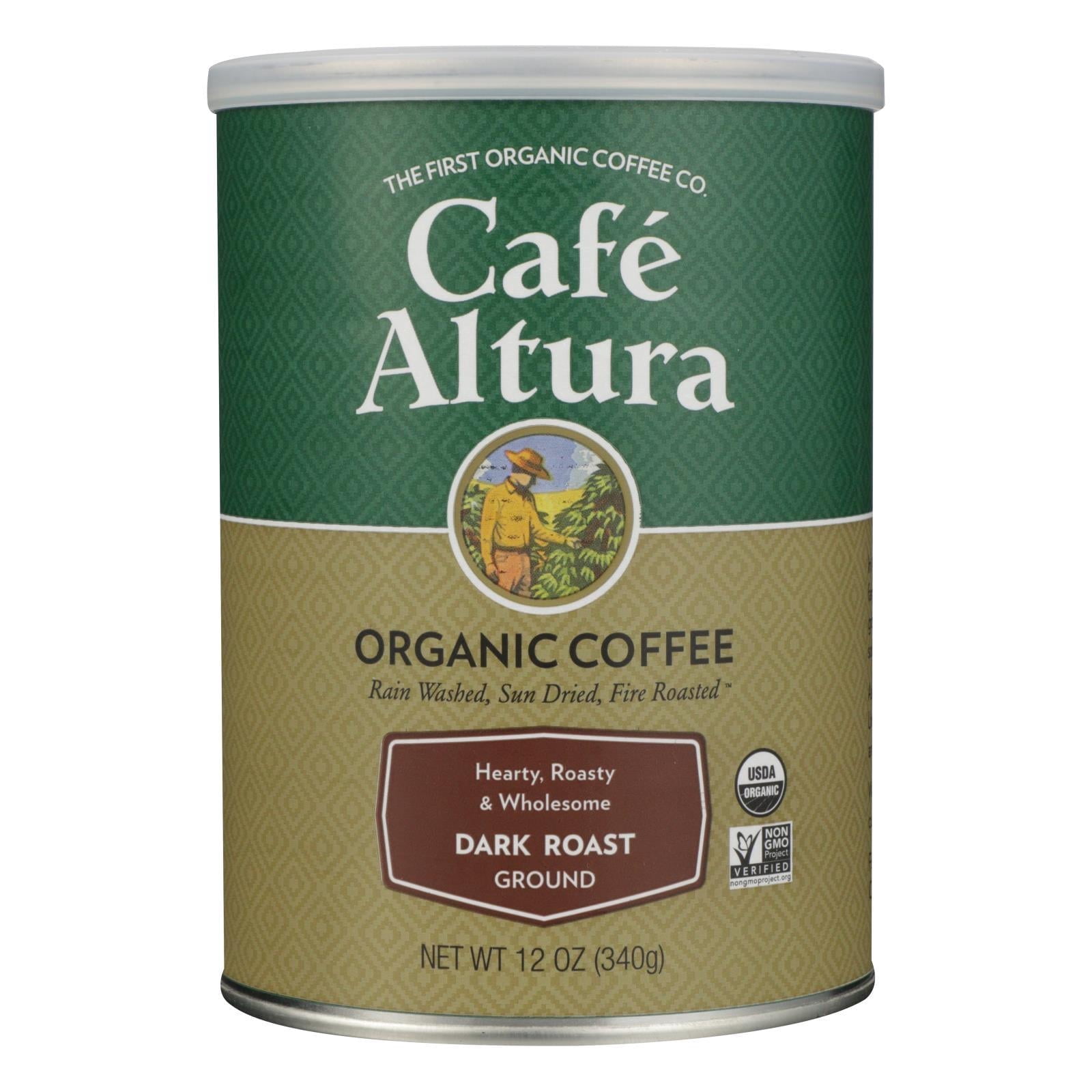 Cafe Altura - Organic Ground Coffee - Dark Roast - Case of 6 - 12 oz ...