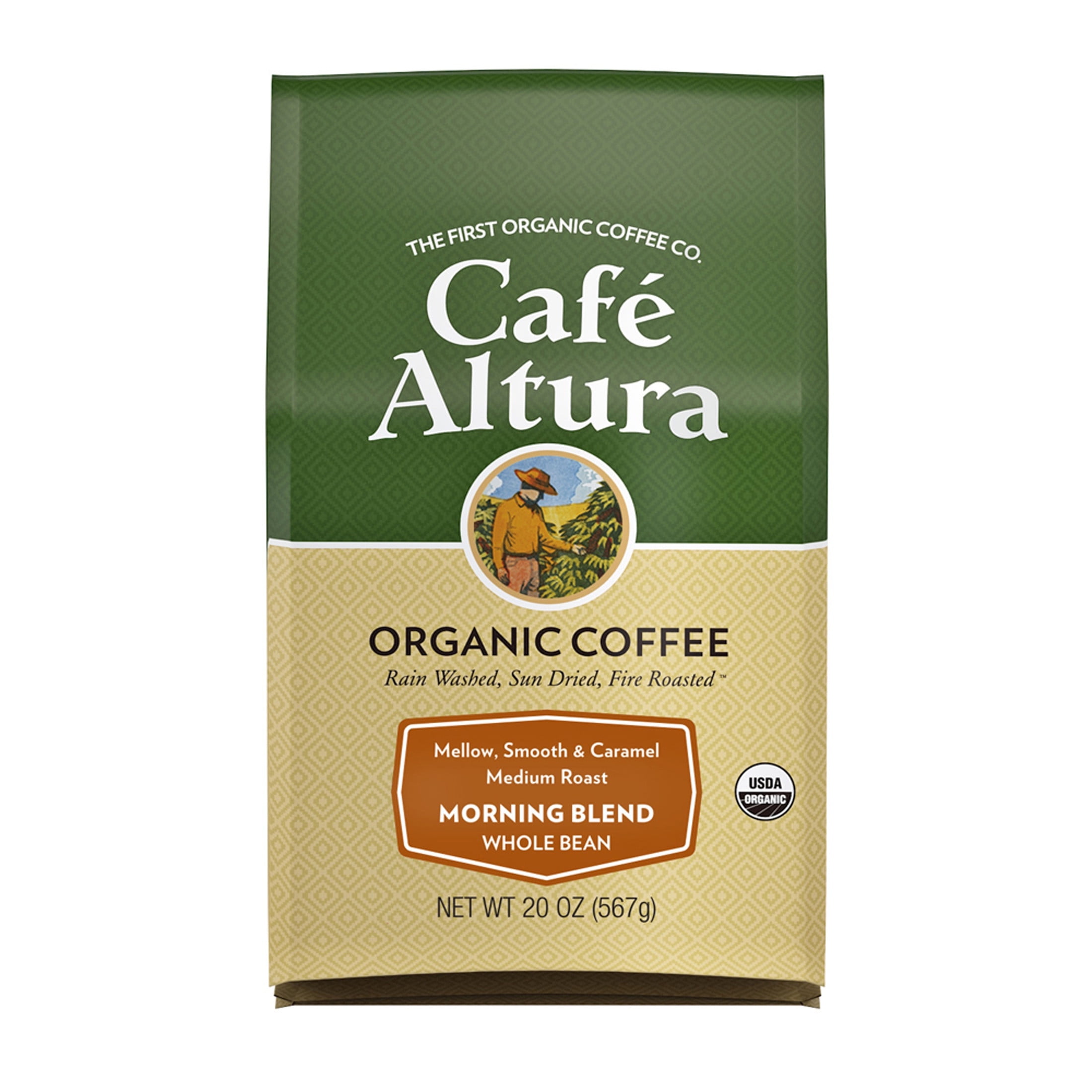 Cafe Altura Whole Bean Organic Coffee, Morning Blend, 20 oz Bag (Pack ...