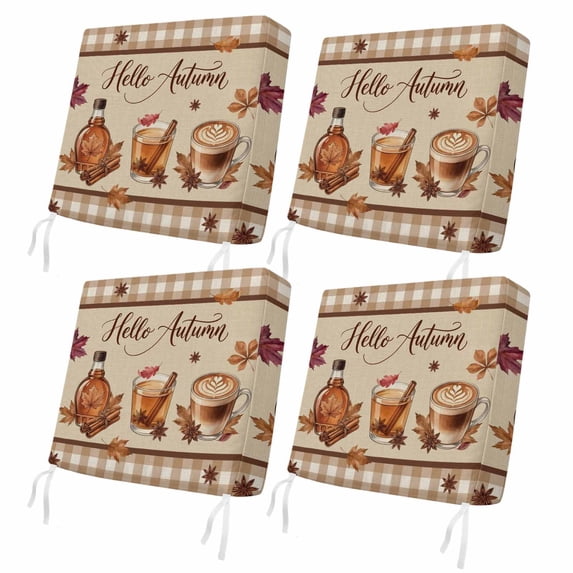 Cafe Art 4 Pcs Patio Cushion Covers, Hallo Autumn Thanksgiving Maple ...