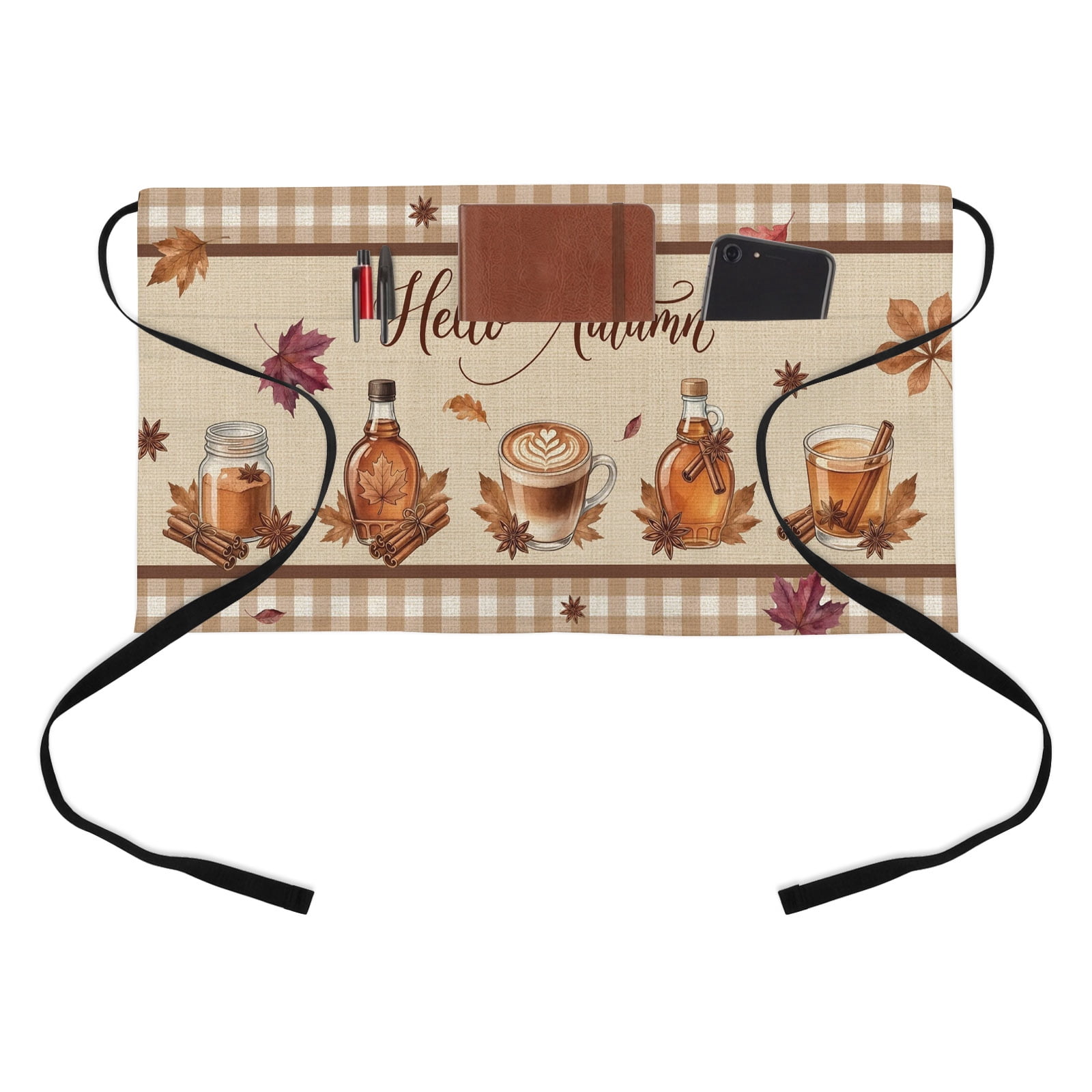 Cafe Art Kitchen Restaurant Half Waist Apron, Hallo Autumn Thanksgiving ...