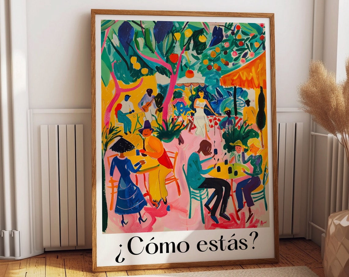 Cafe Art Poster - Abstract Social Gathering Wall Art Inspired By Henri ...