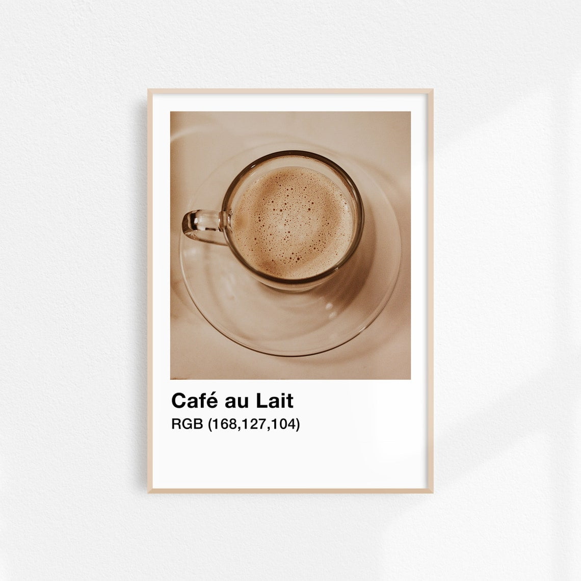 Cafe Au Lait Print Coffee Poster Fashion Aesthetic Kitchen Art Beige ...