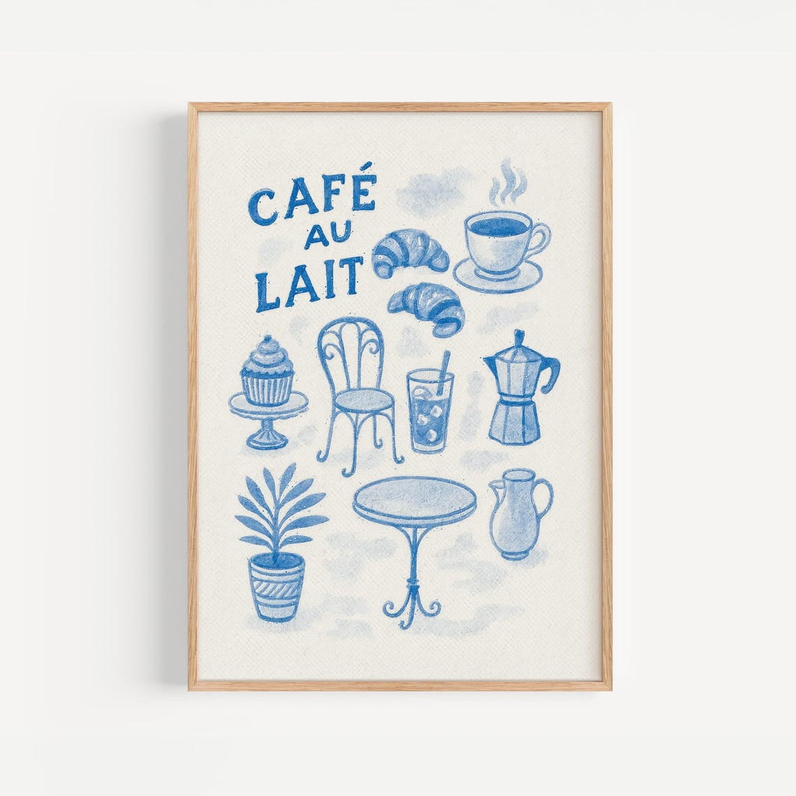 Cafe Au Lait Retro Coffee French Breakfast Cottage Core Kitchen Coffee ...