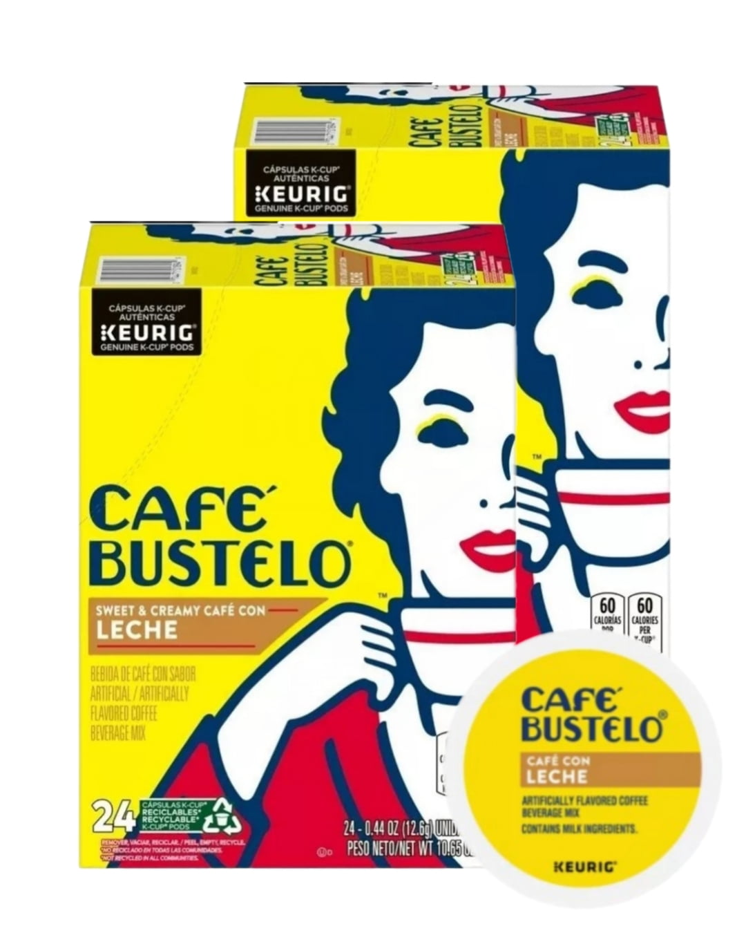 Cafe Bustelo Cafe Con Leche Coffee K Cup Pods, 48 K Cups Total, Dark ...