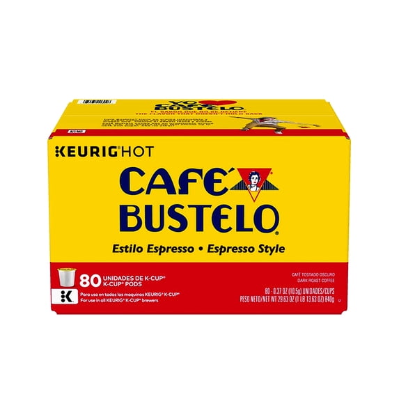 Cafe Bustelo Espresso Style Coffee, 80 K-Cups, Compatible with Keurig ...