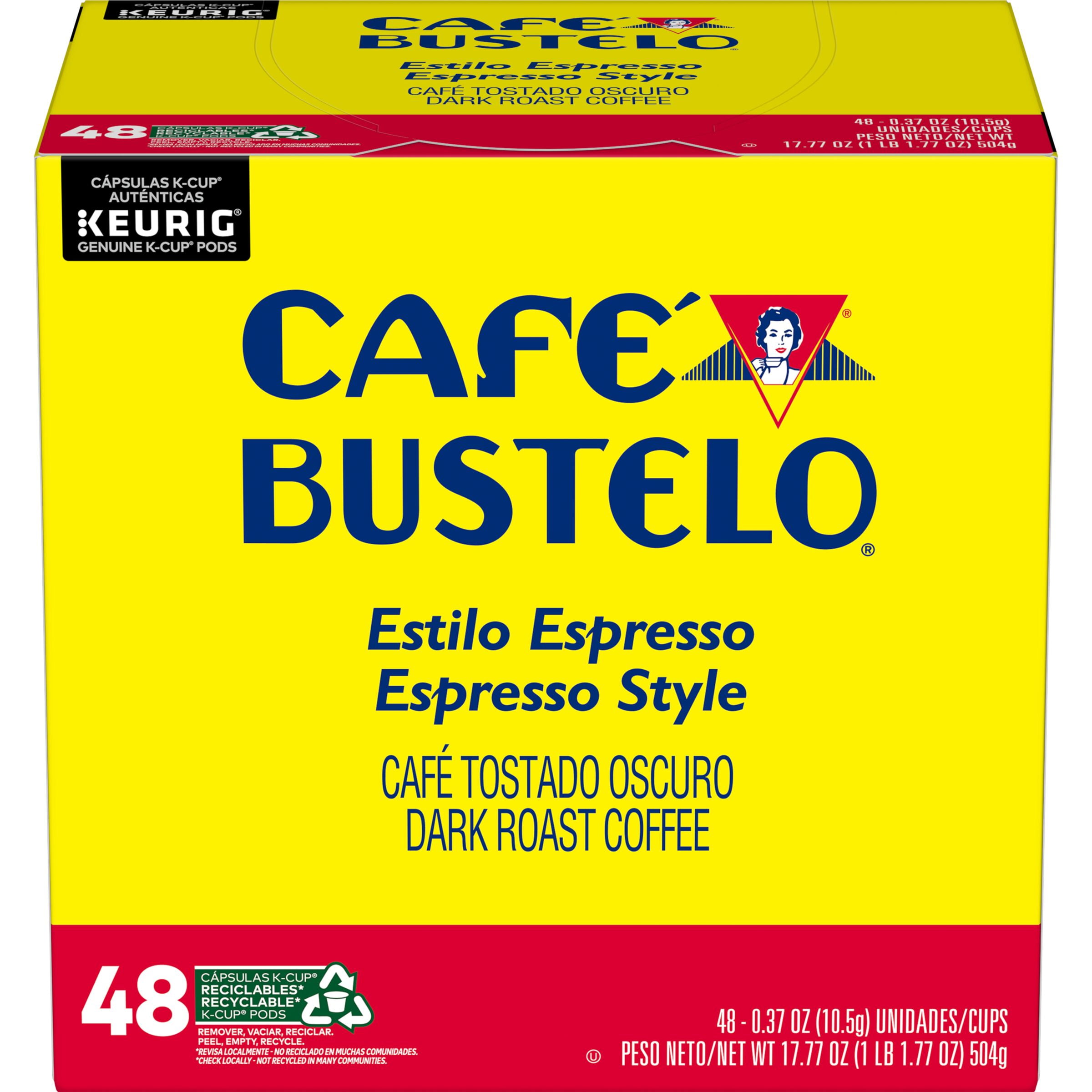 Cafe Bustelo Original Espresso Style Dark Roast Coffee, Keurig K-Cup ...