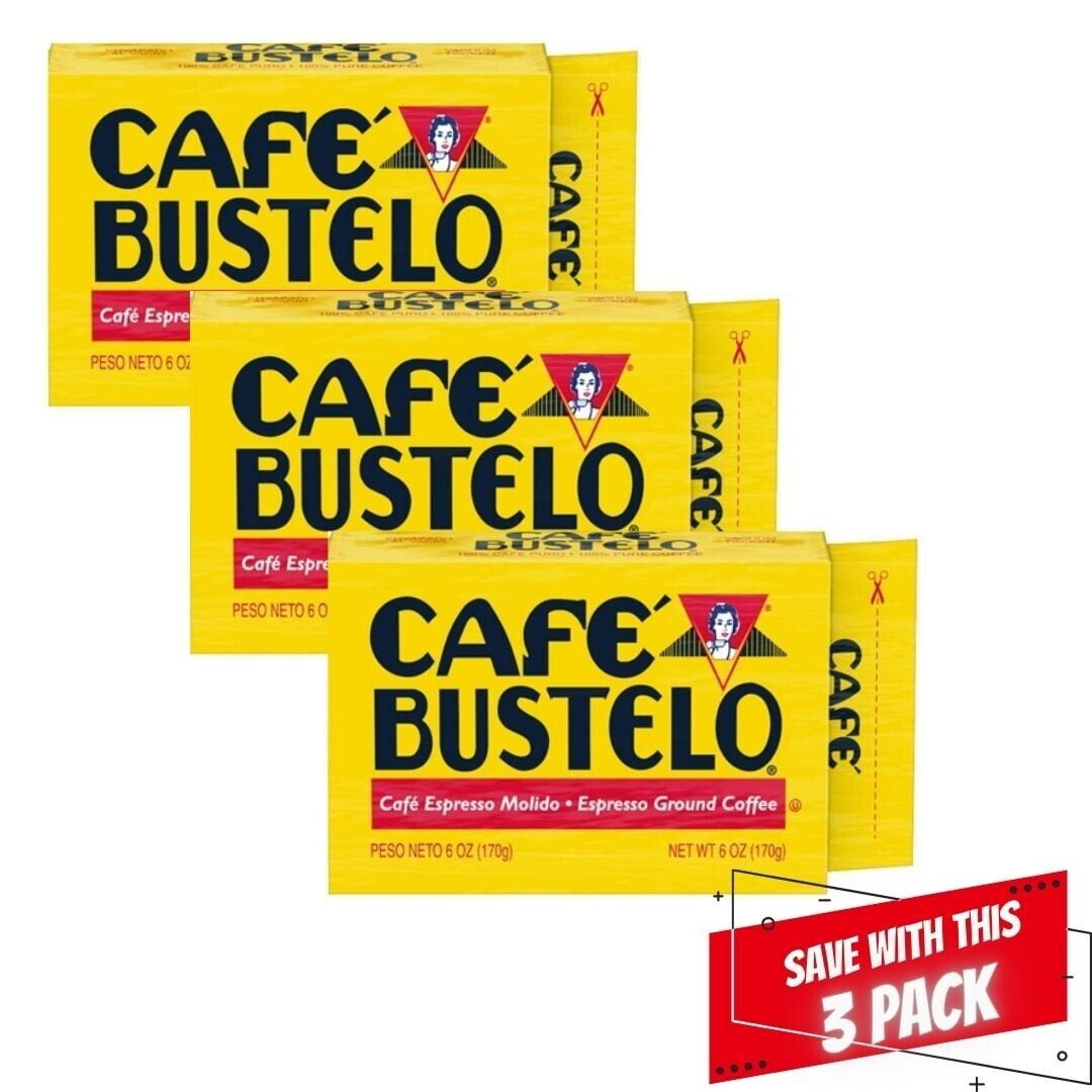 Cafe Bustelo Ground Espresso Coffee 6 oz Brick-3Pack - Walmart.com