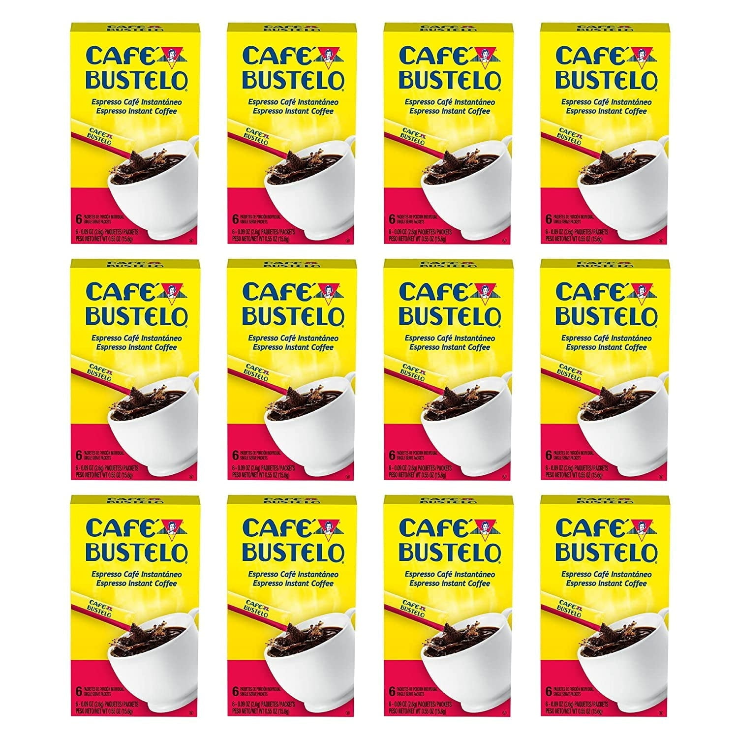 Cafe Bustelo Instant Espresso Instant Coffee, Single Serve 6ct (12 Pack ...