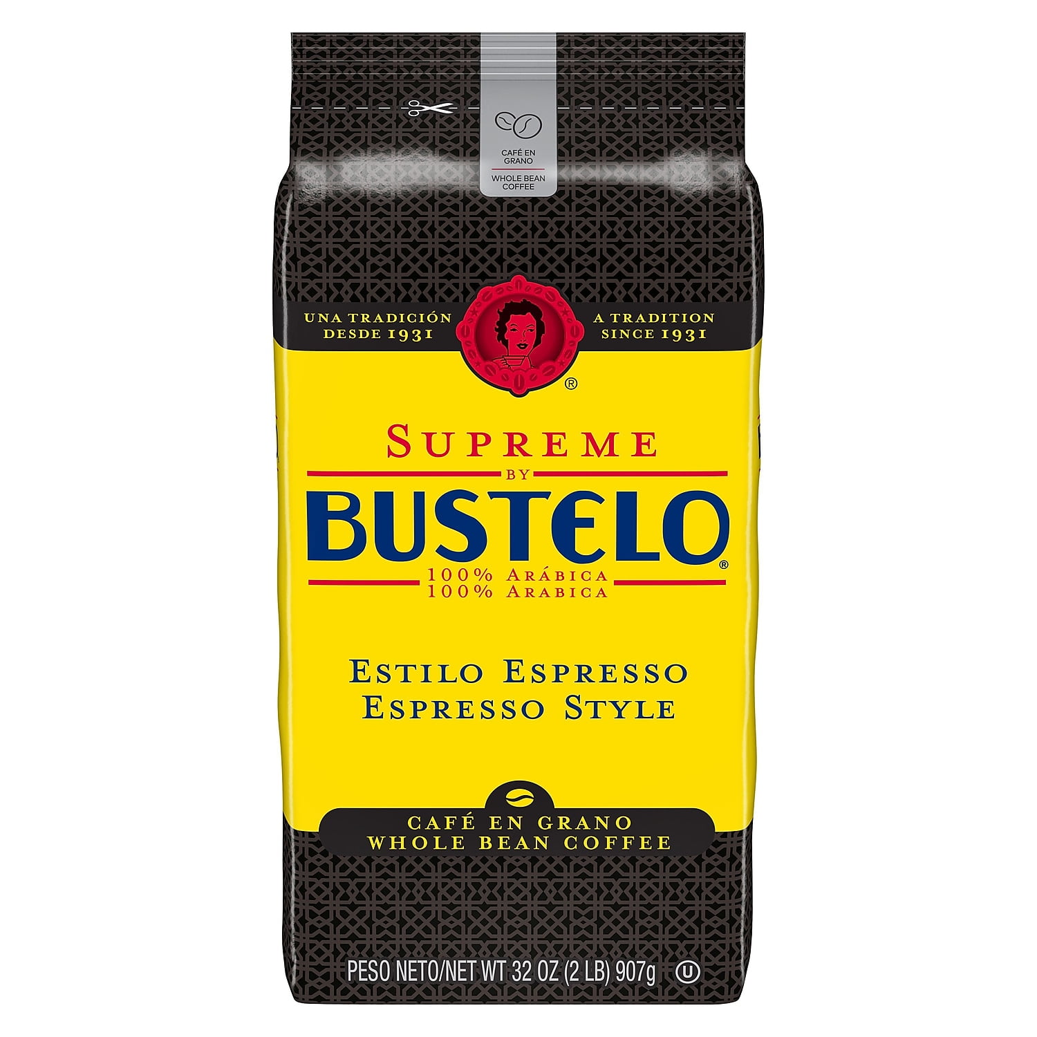 Cafe Bustelo Supreme Espresso Beans Coffee Dark SMU01800 - Walmart.com