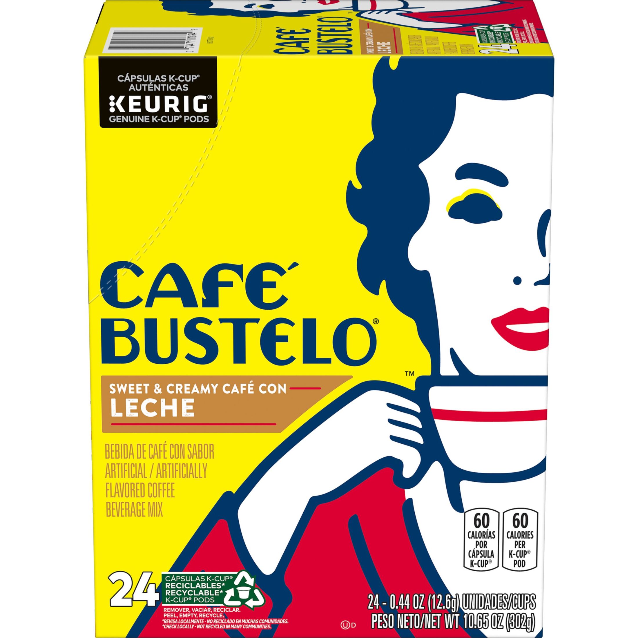 Cafe Bustelo Cafe con Leche Sweet & Creamy K-Cup Pods, 60 Count ...