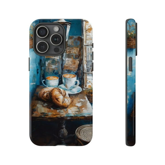 Cafe Coffee Bread Cozy Morning Aesthetic Food Illustration Art Phone ...