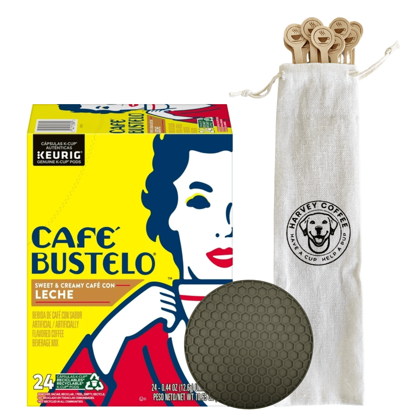 Cafe Con Leche K Cups Flavored Coffee (Cafe Bustelo) Bundle with 10 ...