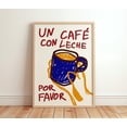 Cafe Con Leche Retro Coffee Kitchen Wall Art Poster Unframed Paper ...