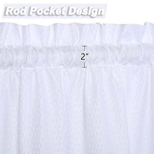 Cafe Curtains 24 Inch Length, Embossed Textured Soft Microfiber Kitchen ...