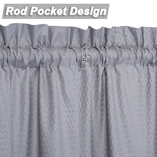 Cafe Curtains 24 Inch Length, Embossed Textured Soft Microfiber Kitchen ...