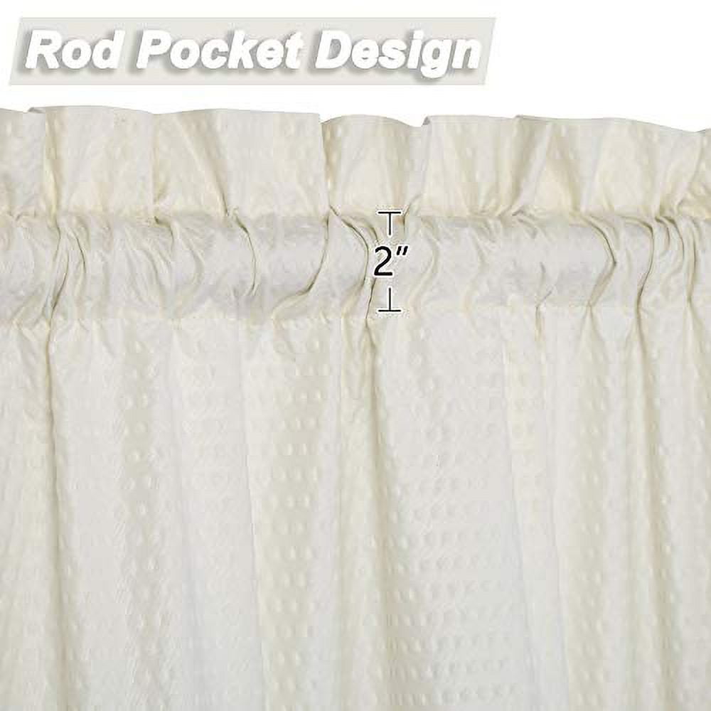 Cafe Curtains 24 Inch Length, Embossed Textured Soft Microfiber Kitchen ...