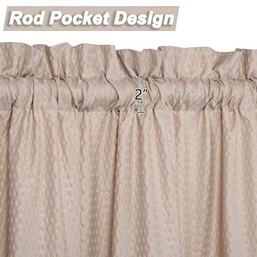 Cafe Curtains 24 Inch Length, Embossed Textured Soft Microfiber Kitchen ...