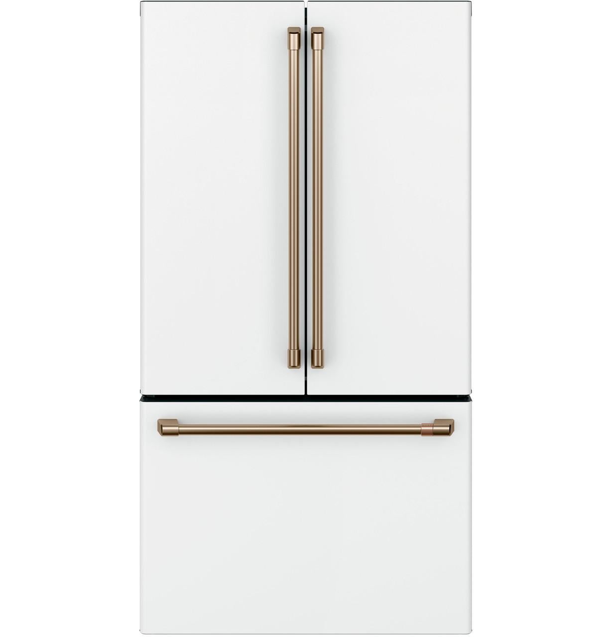 "Cafe 36"" Matte White Counter Depth French Door Fridge Freezer, 23.1 ...